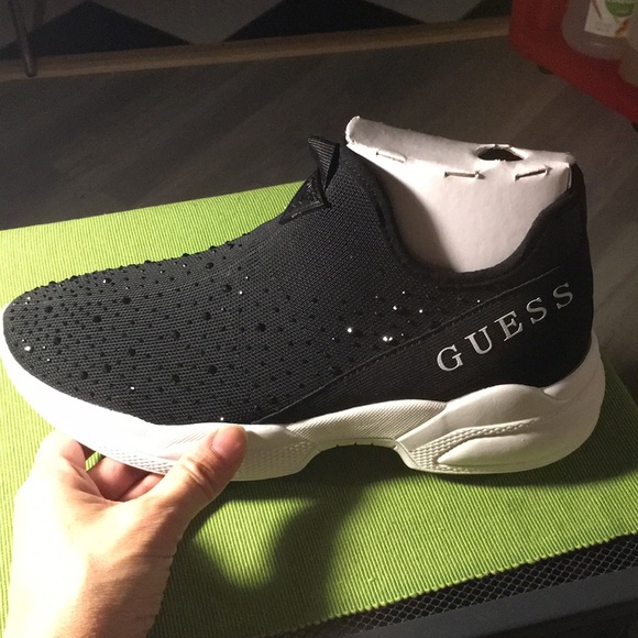 Guess | Shoes | Guess Black Rhinestone Sneakers | Poshmark